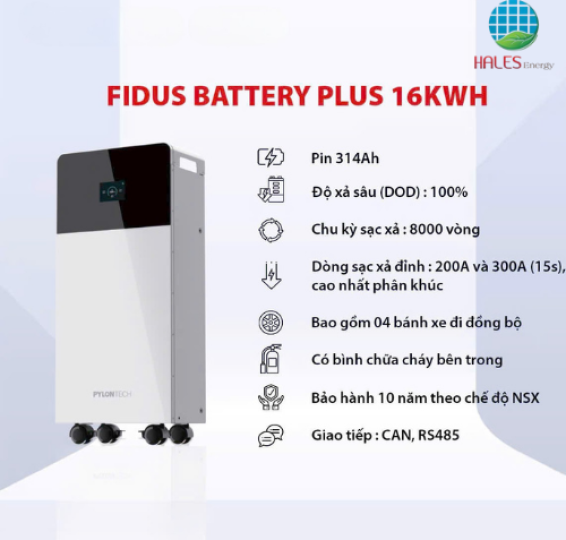 Pin Lưu Trữ Pylontech Fidus Battery Plus 16 kWh